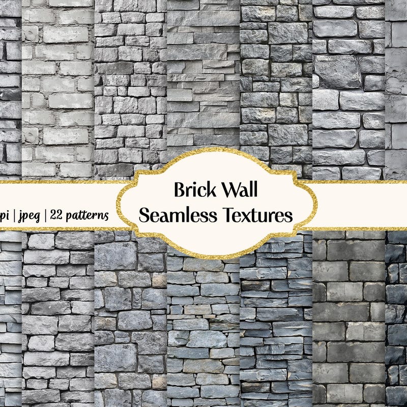 Grey Brick Wallpaper - Etsy