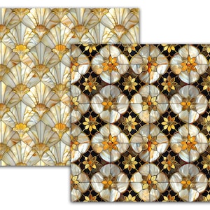 Pearl and Gold Stained Glass Seamless Textures, Commercial Use - Etsy