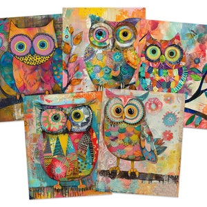 Whimsical Owls Digital Papers, Printable Journal Pages, Instant ...