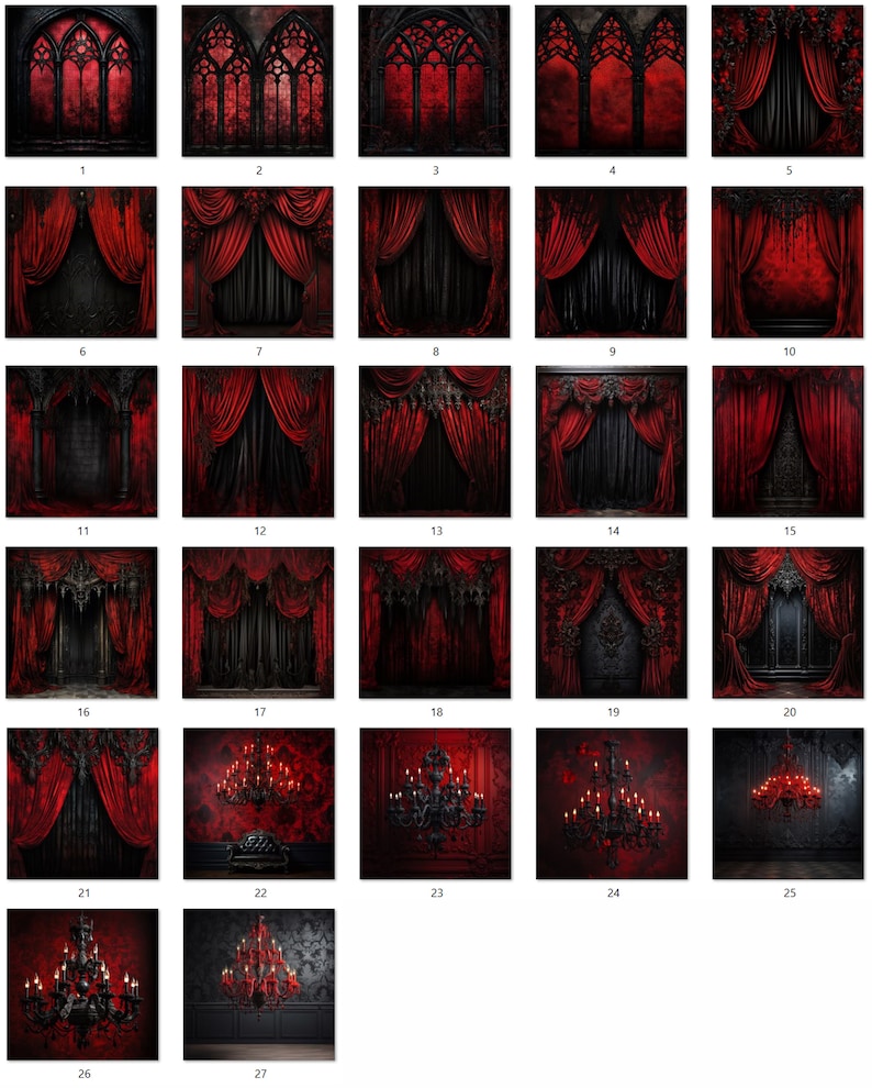 Black and Red Gothic Digital Papers - Etsy