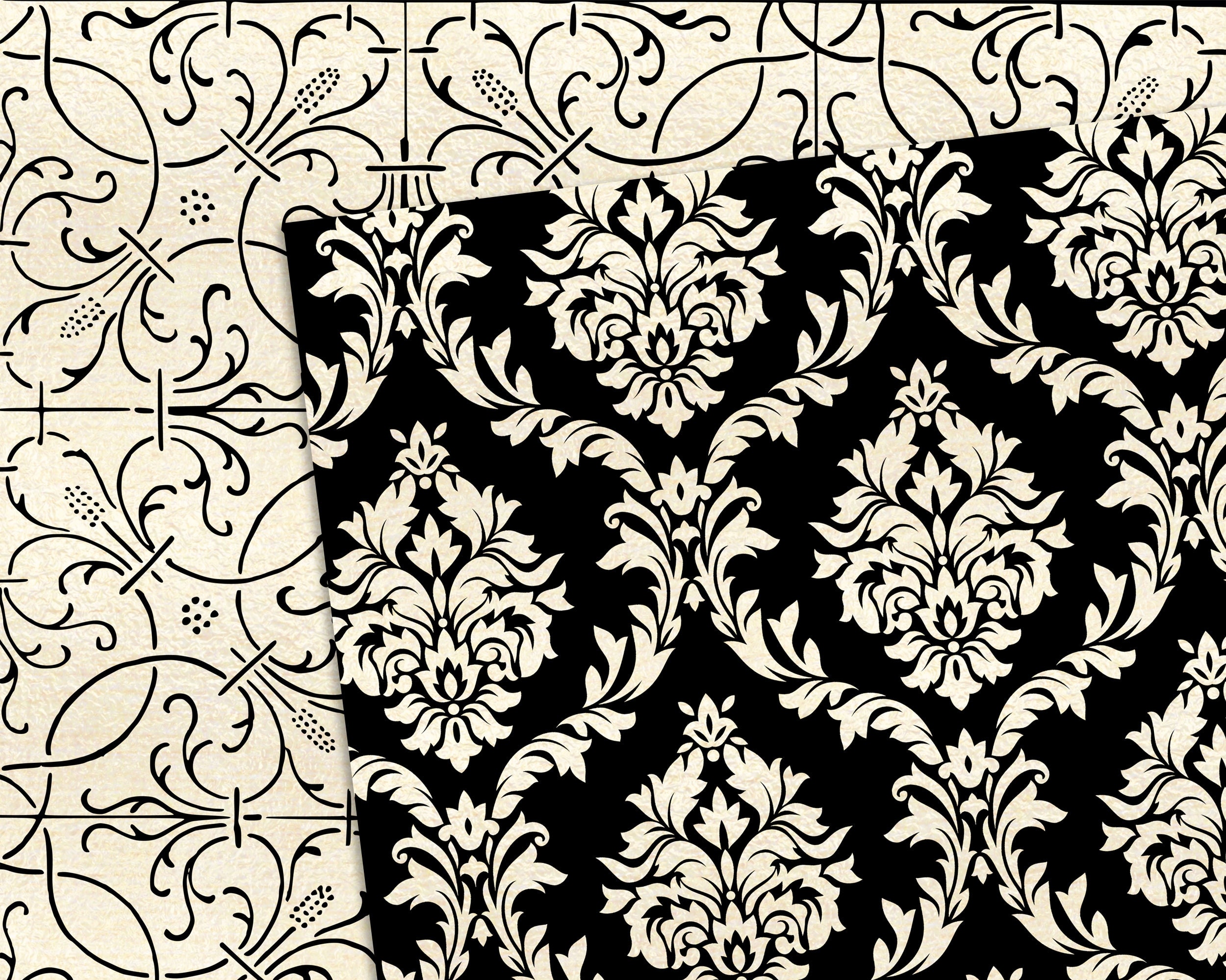 Black and Ivory Patterns - Etsy