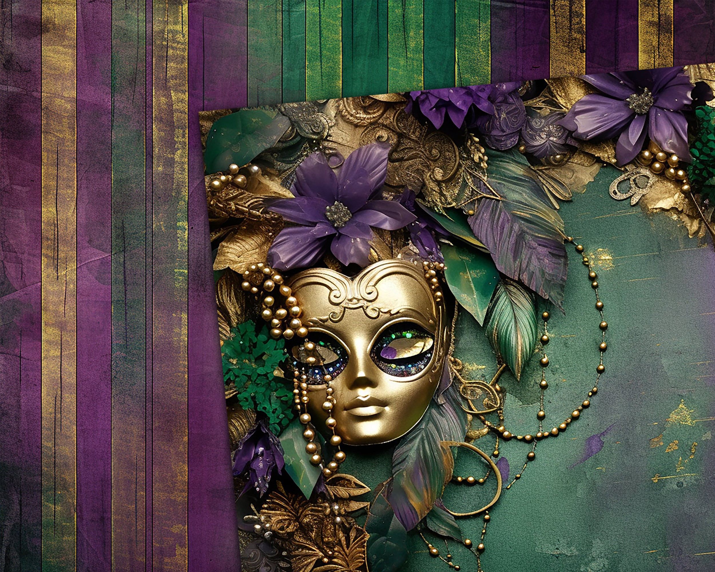 Mardi Gras Digital Papers - Etsy