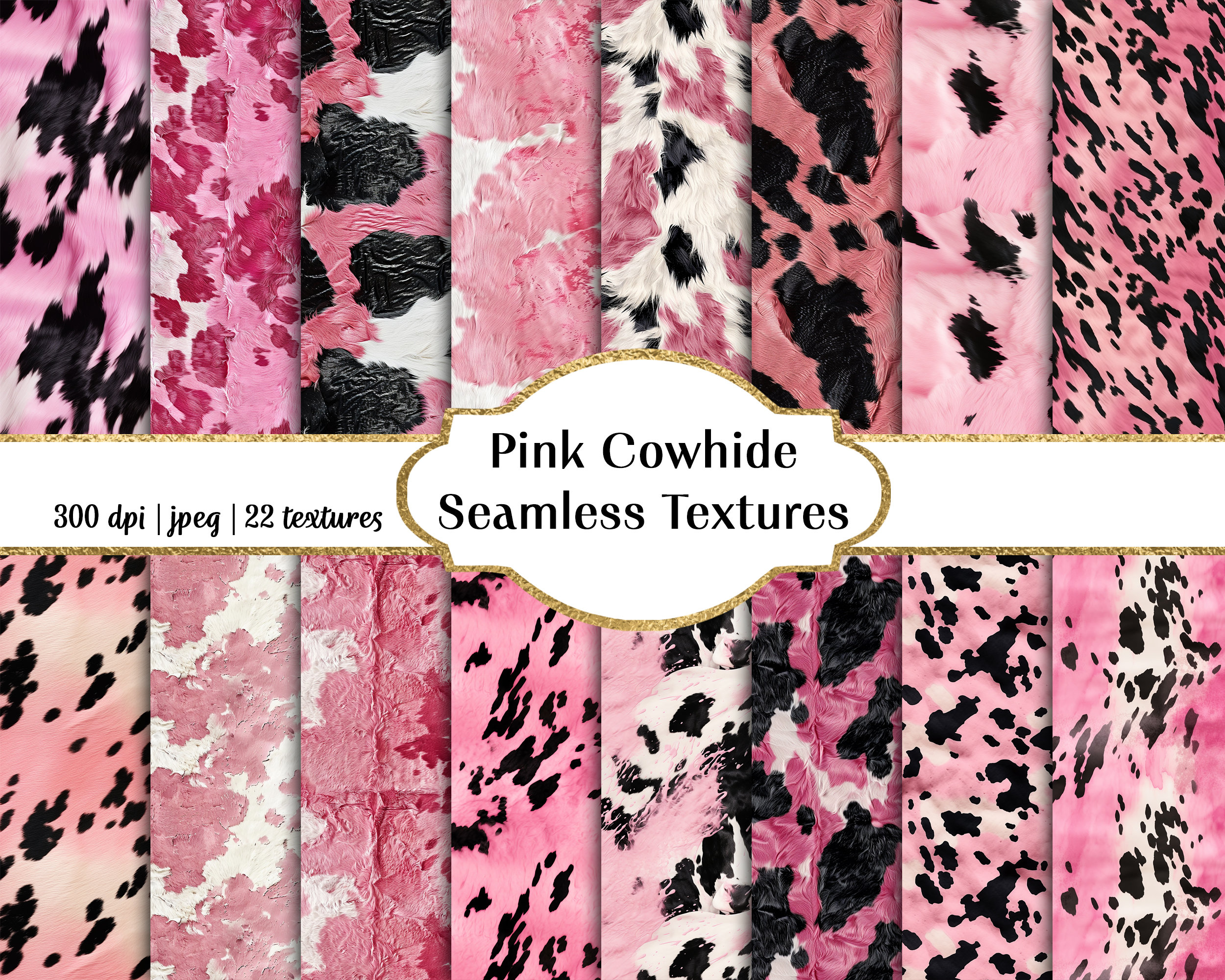 Pink Cowhide Textures, Printable Seamless Patterns, Commercial Use - Etsy