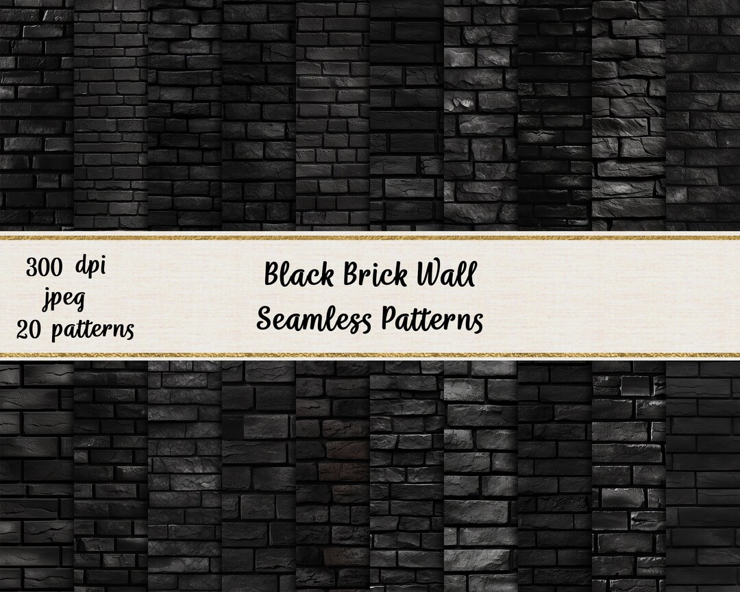 Black Brick Wall Seamless Textures - Etsy