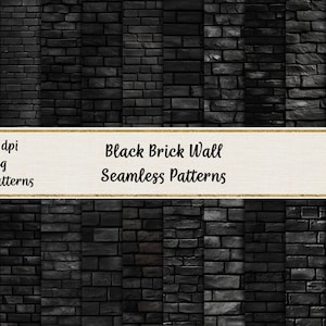Black Brick Wall Seamless Textures - Etsy