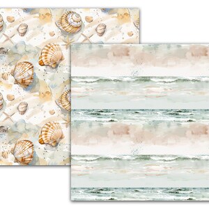 Watercolor Beach Seamless Patterns, Commercial Use - Etsy