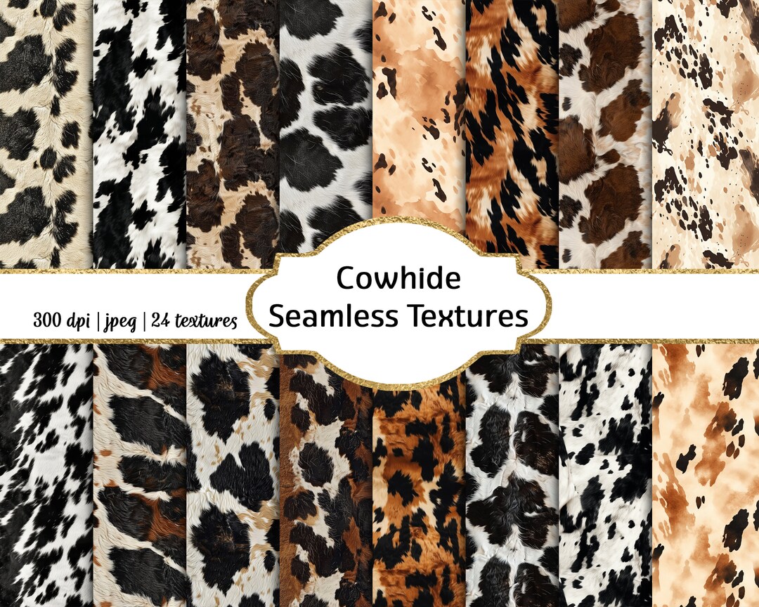 Cowhide Seamless Patterns, Printable Fur Textures, Commercial Use - Etsy
