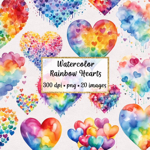 Rainbow Hearts - Etsy
