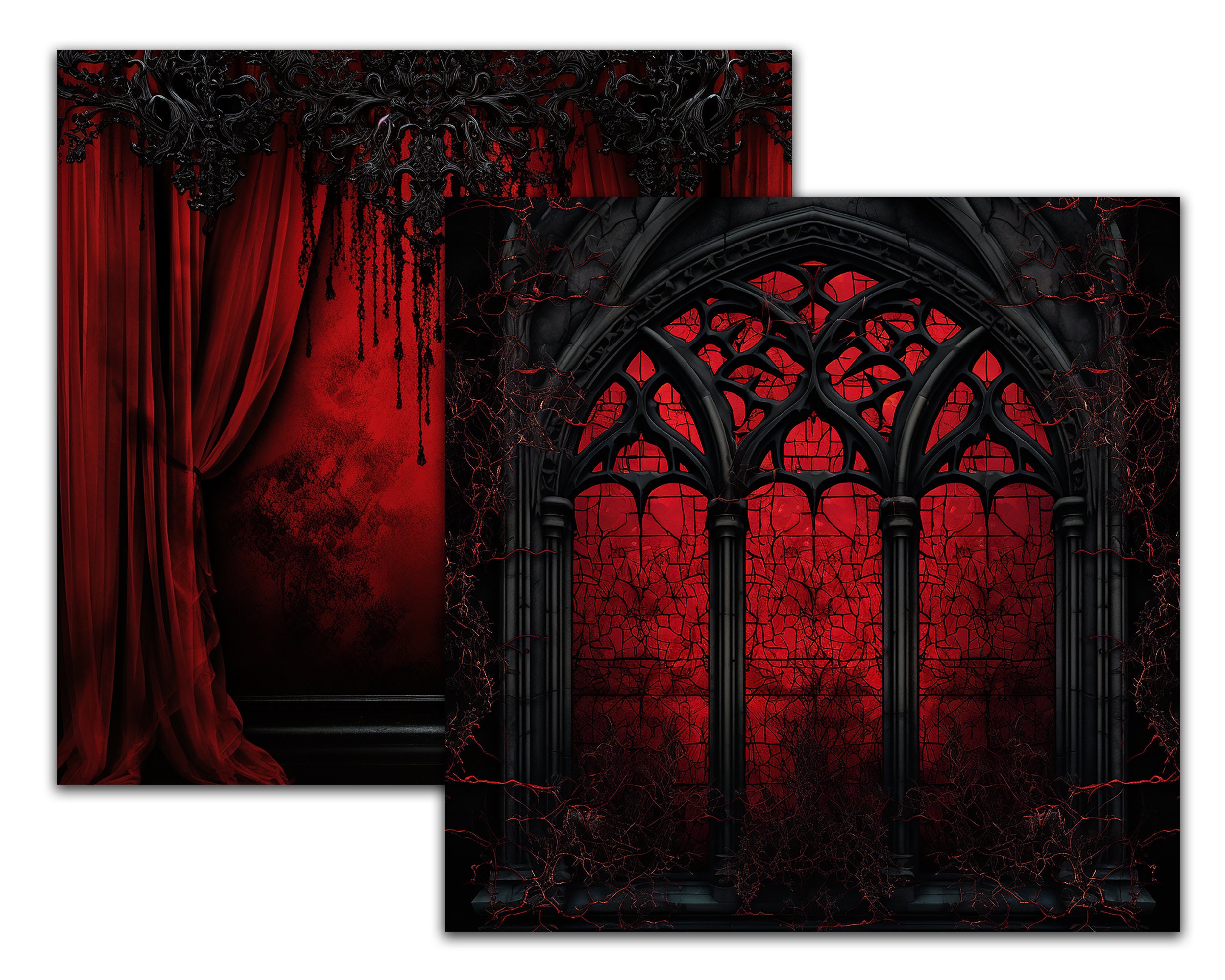 Black and Red Gothic Digital Papers - Etsy