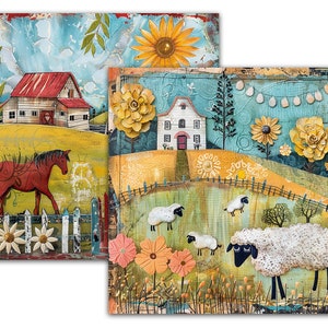 Whimsical Farm Digital Papers, Printable Journal Pages, Instant ...