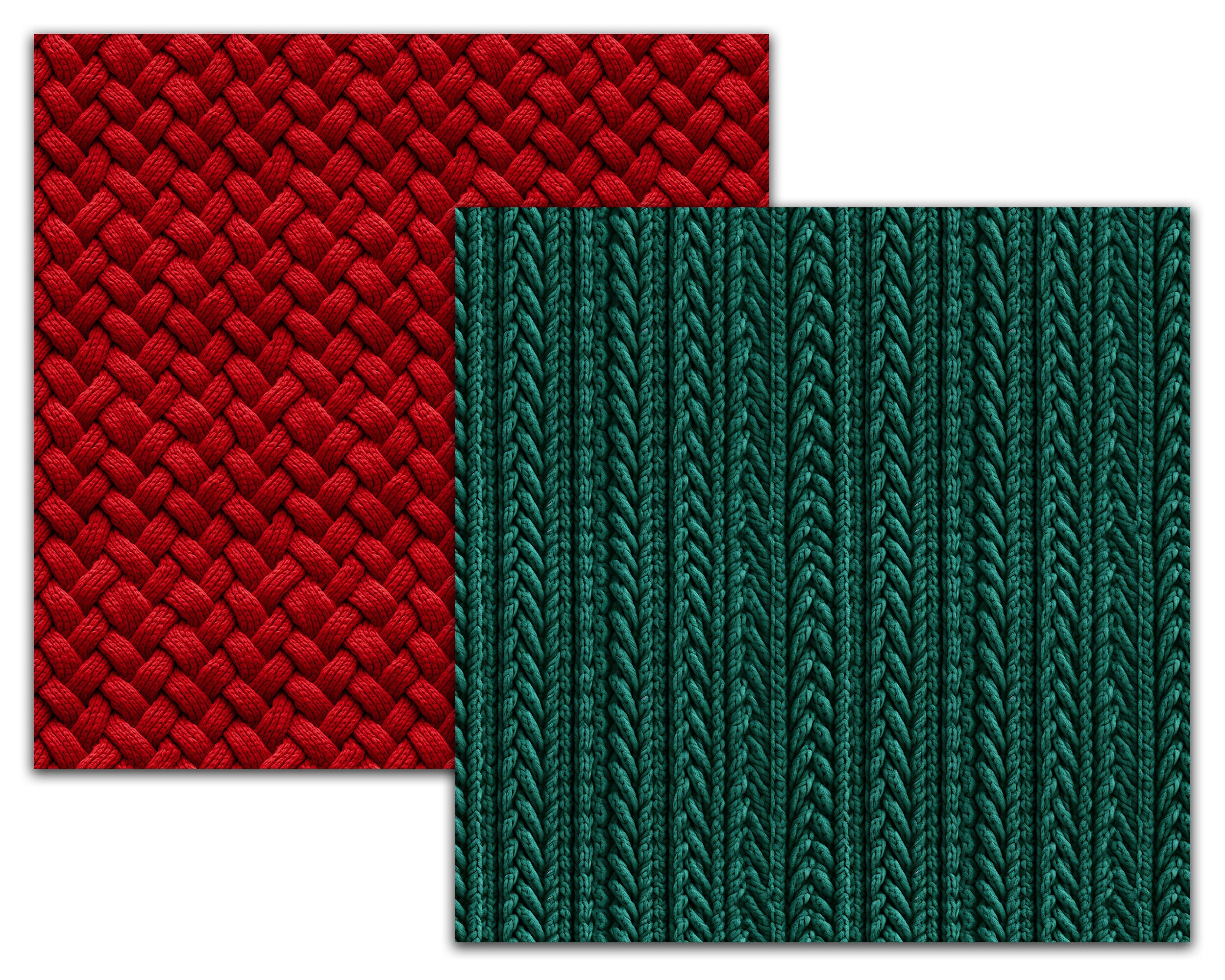 Christmas Knit Textures, Printable Christmas Sweater, Seamless Patterns ...