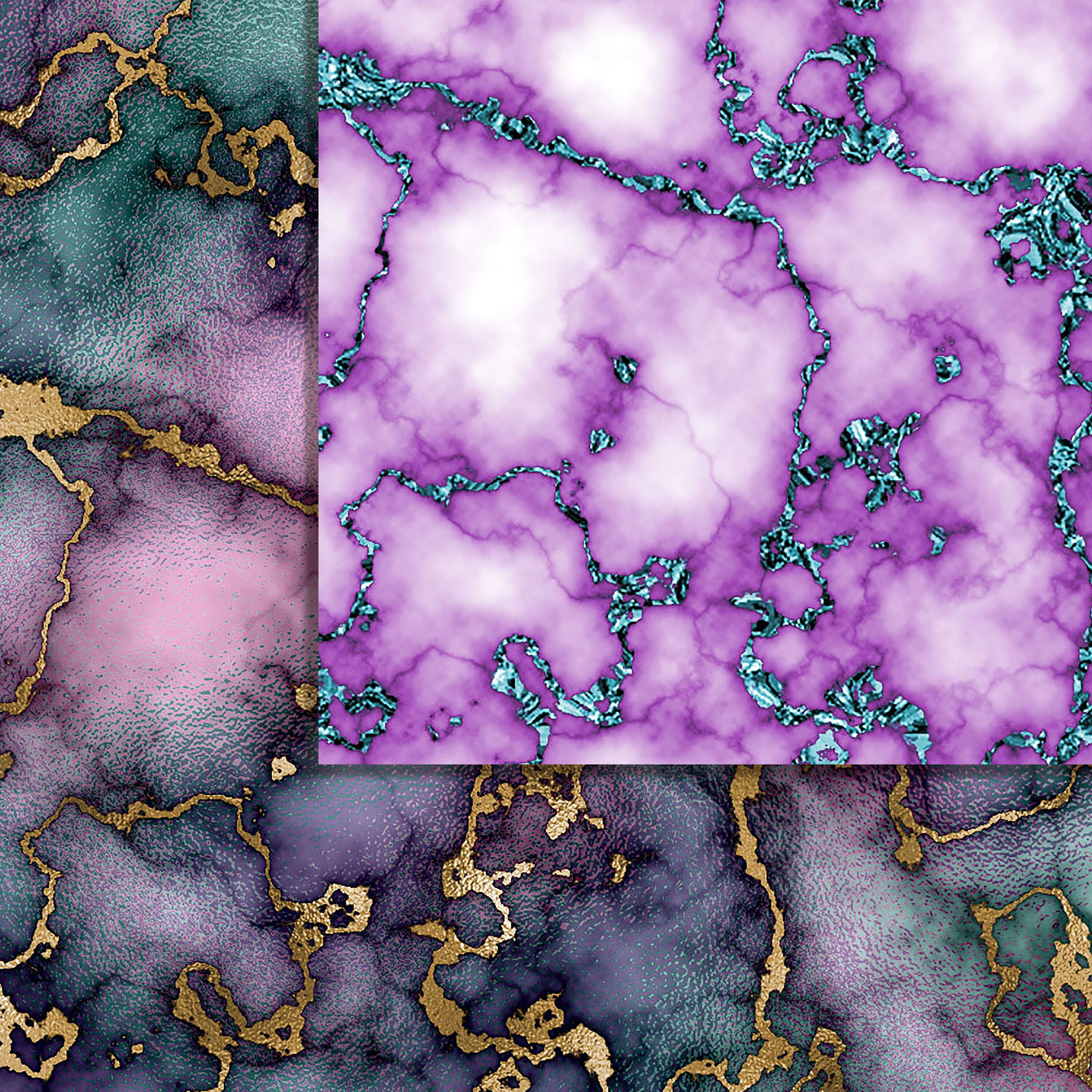 Mermaid Marble Digital Papers - Etsy