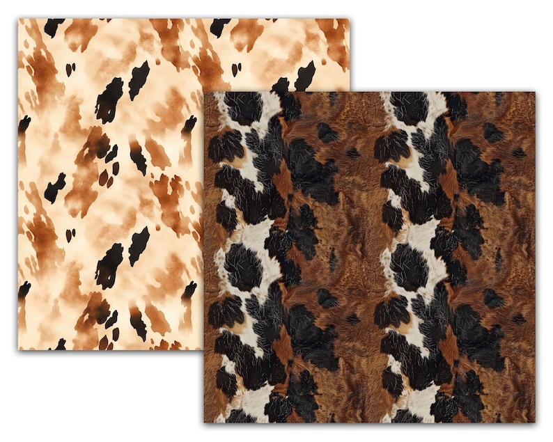 Cowhide Seamless Patterns, Printable Fur Textures, Commercial Use - Etsy