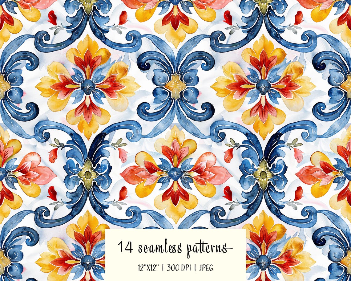 Watercolor Sicilian Lemons Seamless Patterns – Lemon Digital Paper ...