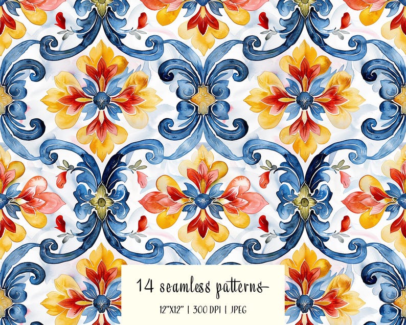 Watercolor Sicilian Lemons Seamless Patterns – Lemon Digital Paper ...