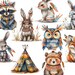 Watercolor Tribal Animals Clipart, PNG Images (digital Download) - Etsy