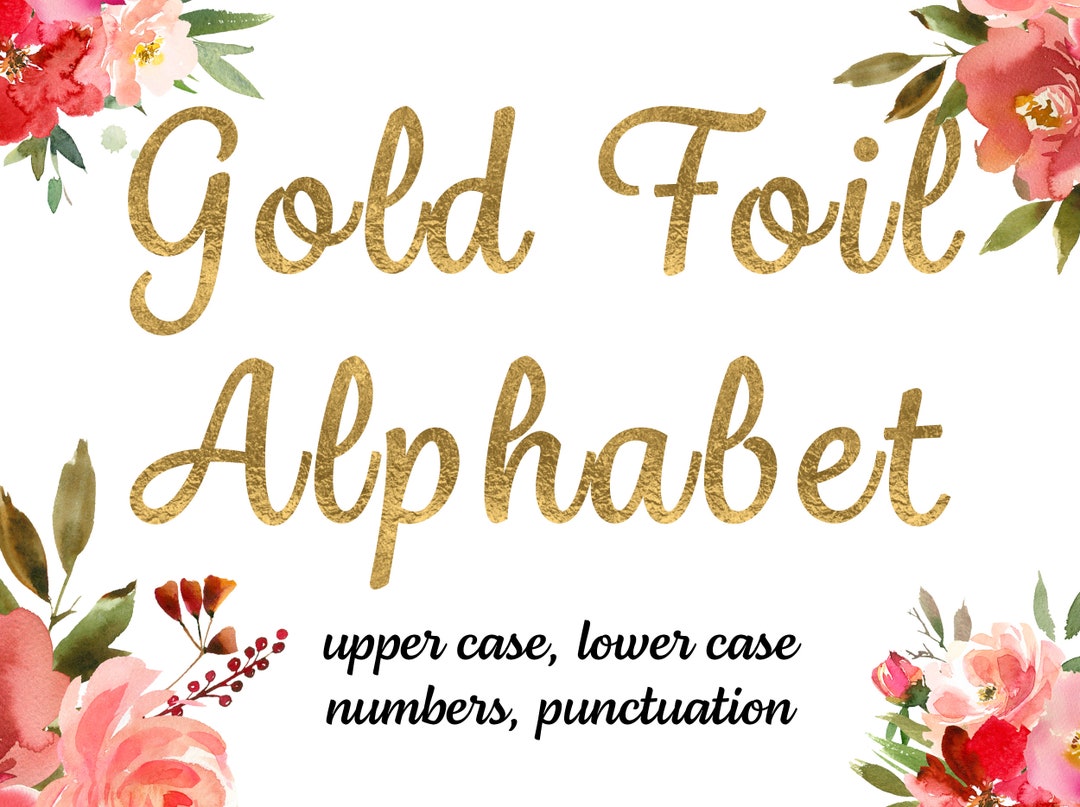 Gold Foil Alphabet Clipart - Etsy