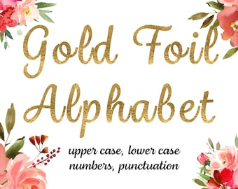 Gold Alphabet Clipart, Foil Alphabet, Branding, Gold Type Clipart ...