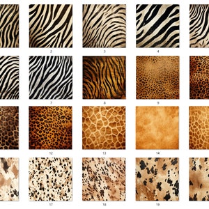 Vintage Animal Prints Digital Papers, Printable Scrapbook Paper ...