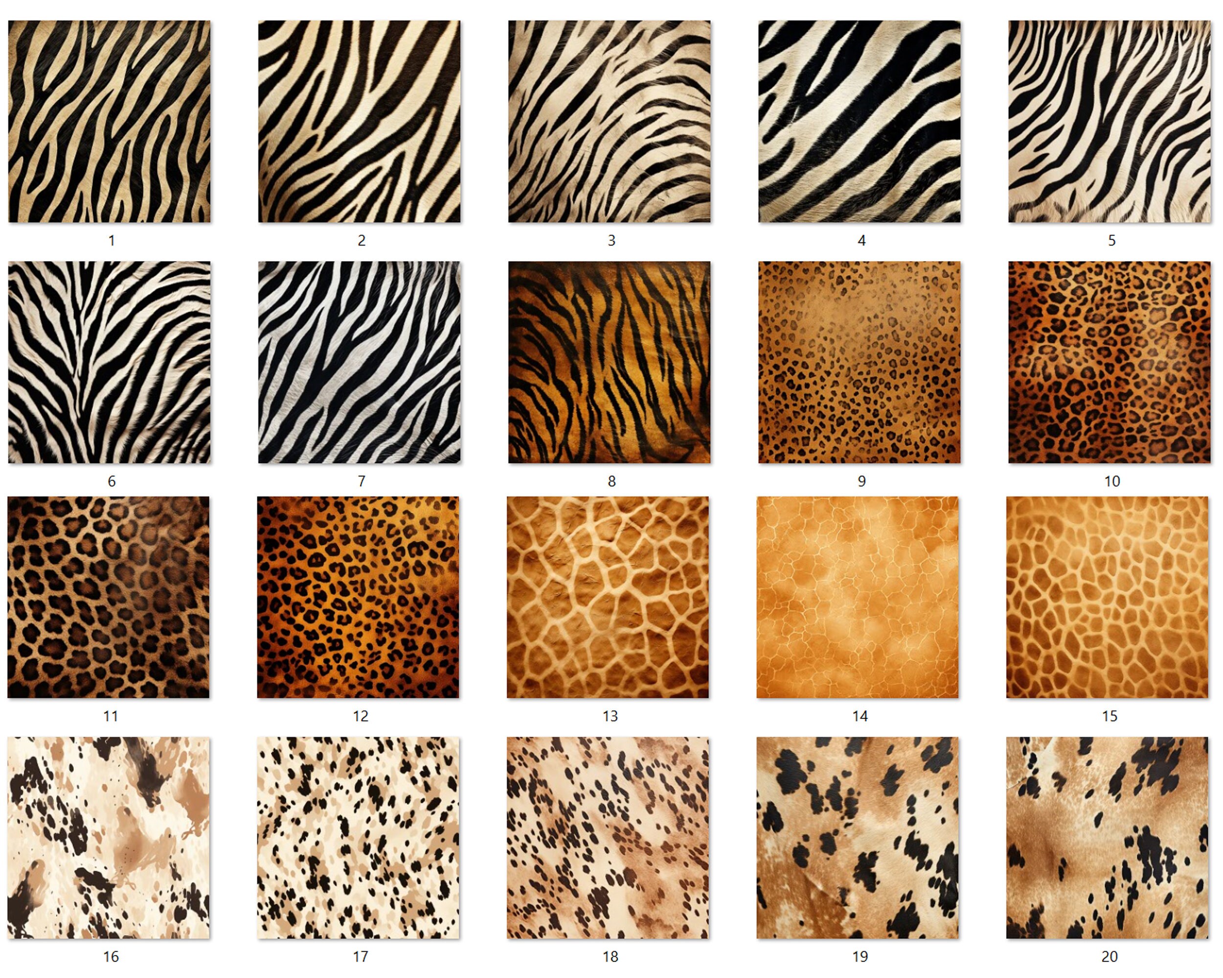 Vintage Animal Prints Digital Papers, Printable Scrapbook Paper ...