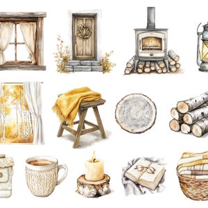 Watercolor Fall Clipart Set | Birch & Wool – Cozy Autumn Forest Animals ...