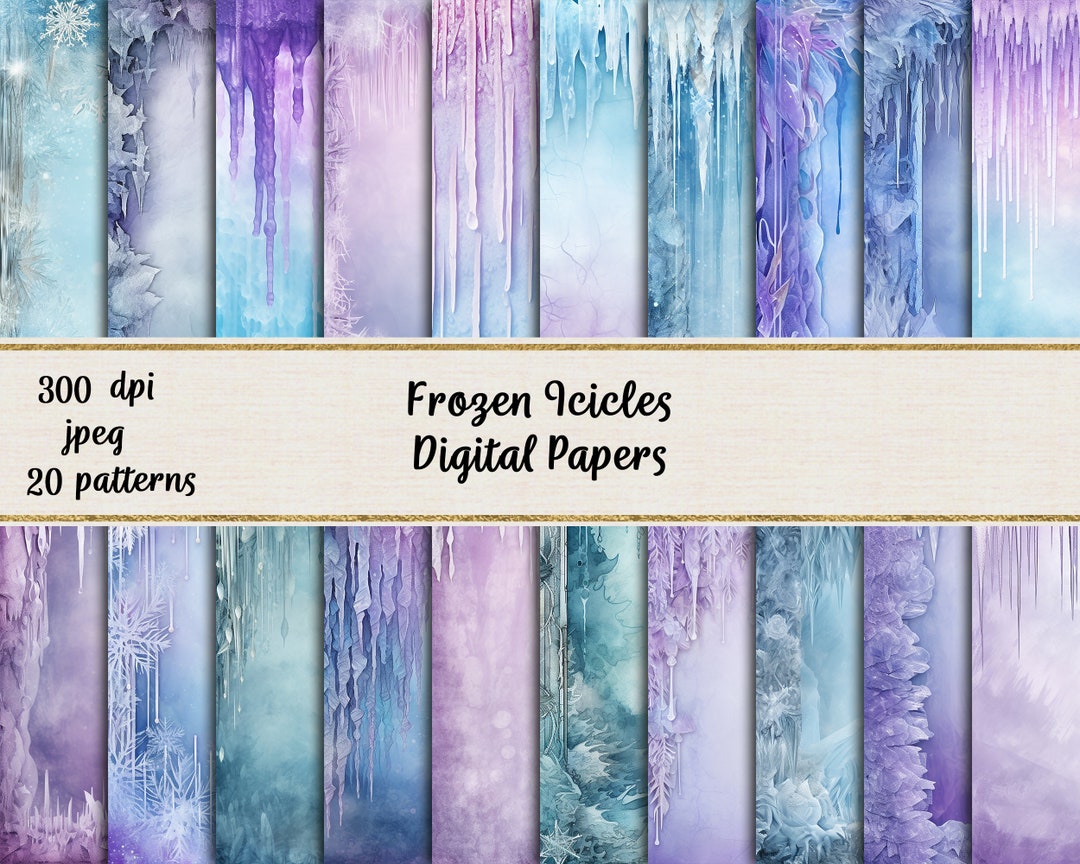 Purple and Blue Frozen Icicles Grunge Digital Papers - Etsy