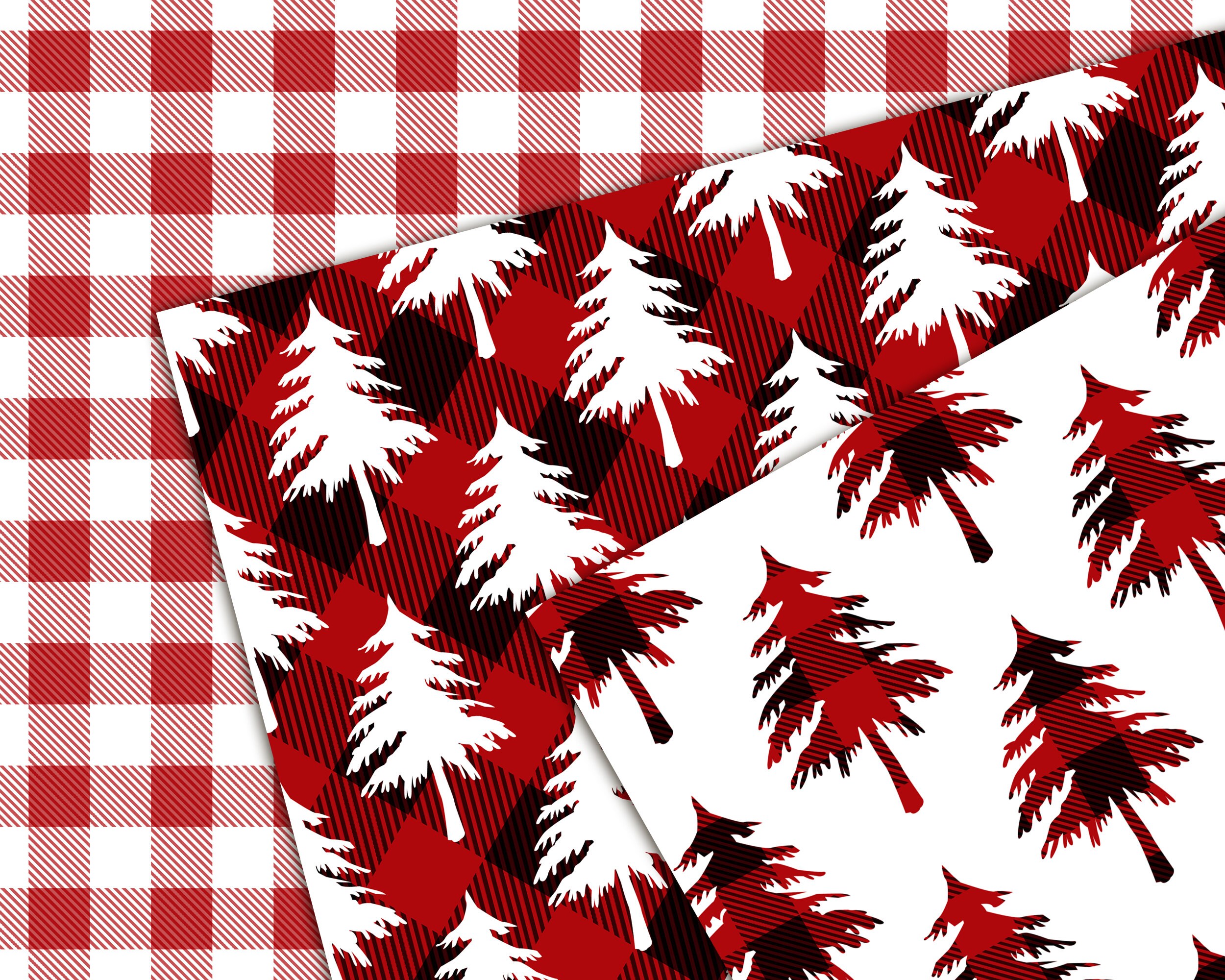 Christmas Plaid Digital Paper Pack - Etsy