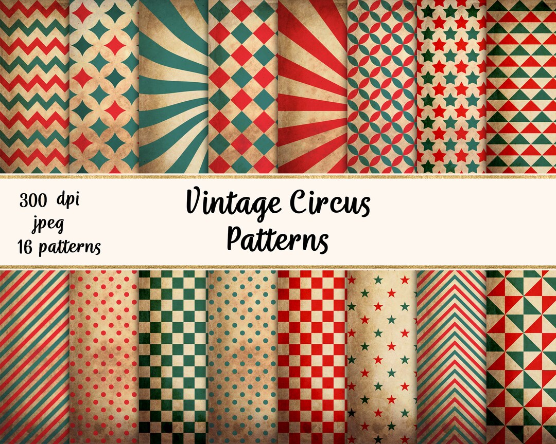 Vintage Circus Digital Paper Pack - Etsy