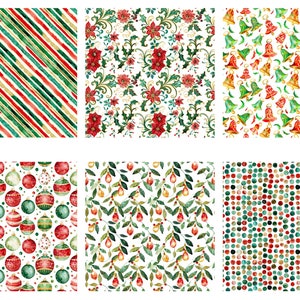 Watercolor Christmas Seamless Patterns, Commercial Use - Etsy