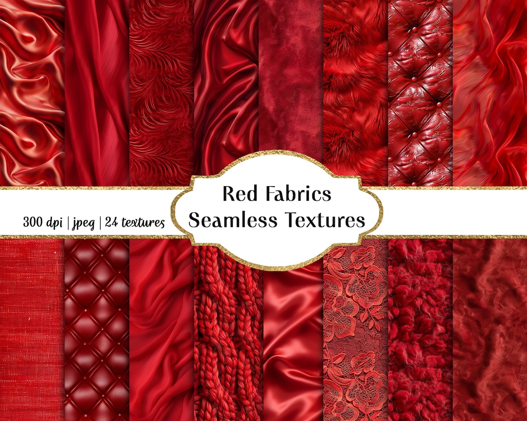 Red Fabrics Seamless Textures, Commercial Use - Etsy