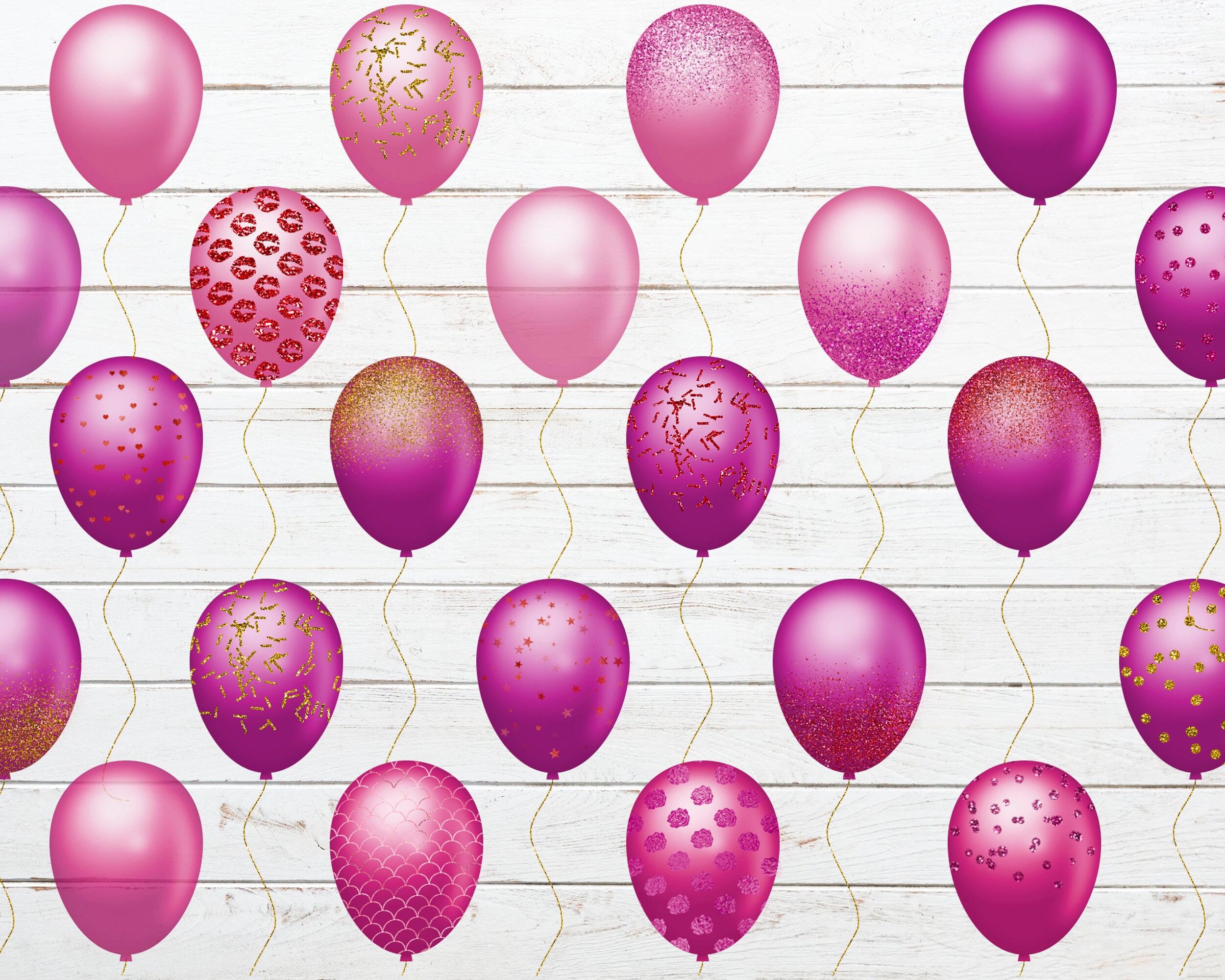 Valentine's Day Balloons Clip Art - Etsy Australia
