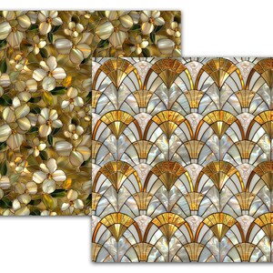 Pearl and Gold Stained Glass Seamless Textures, Commercial Use - Etsy