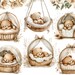 Watercolor Beige Teddy Bears Clipart: 60 PNG Illustrations (commercial ...