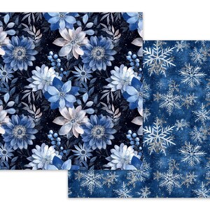 Watercolor Blue Winter, Seamless Patterns, Printable Scrapbook Paper ...