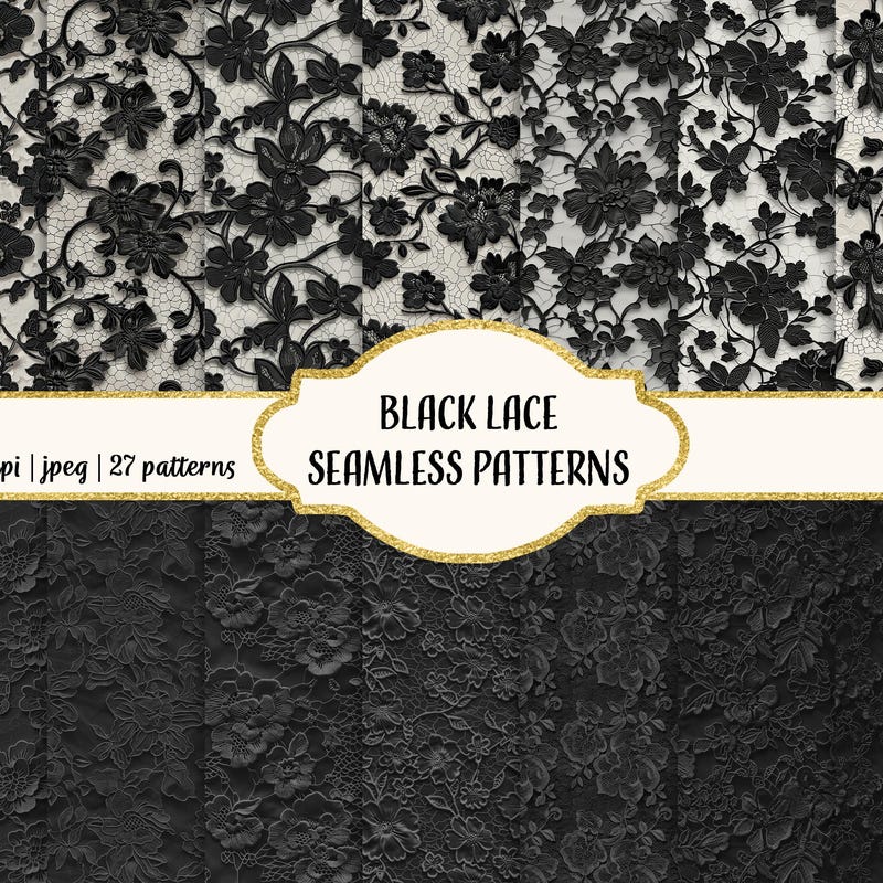 Black Lace Pattern Fabric - Etsy