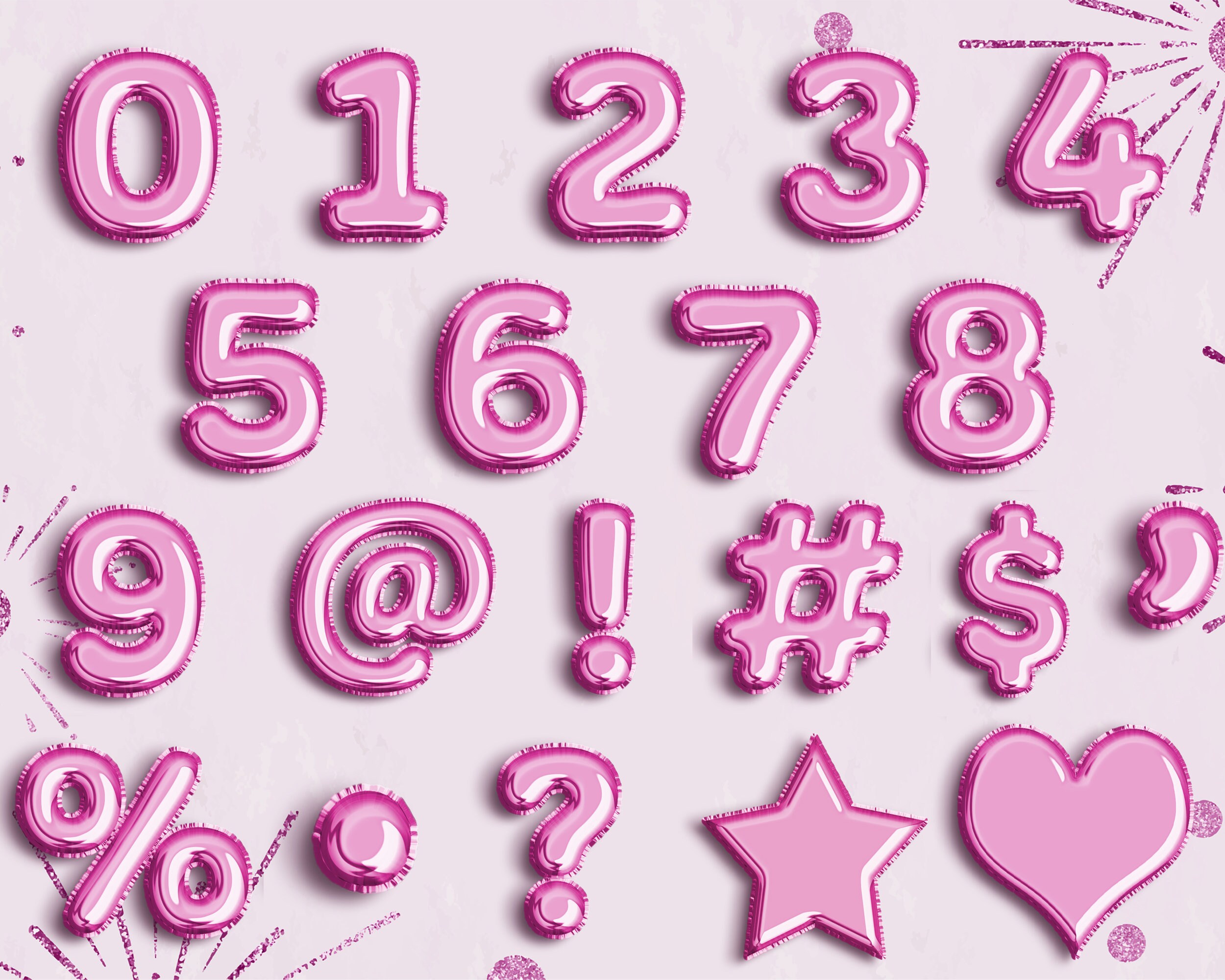 Pink Foil Balloon Alphabet Clipart - Etsy