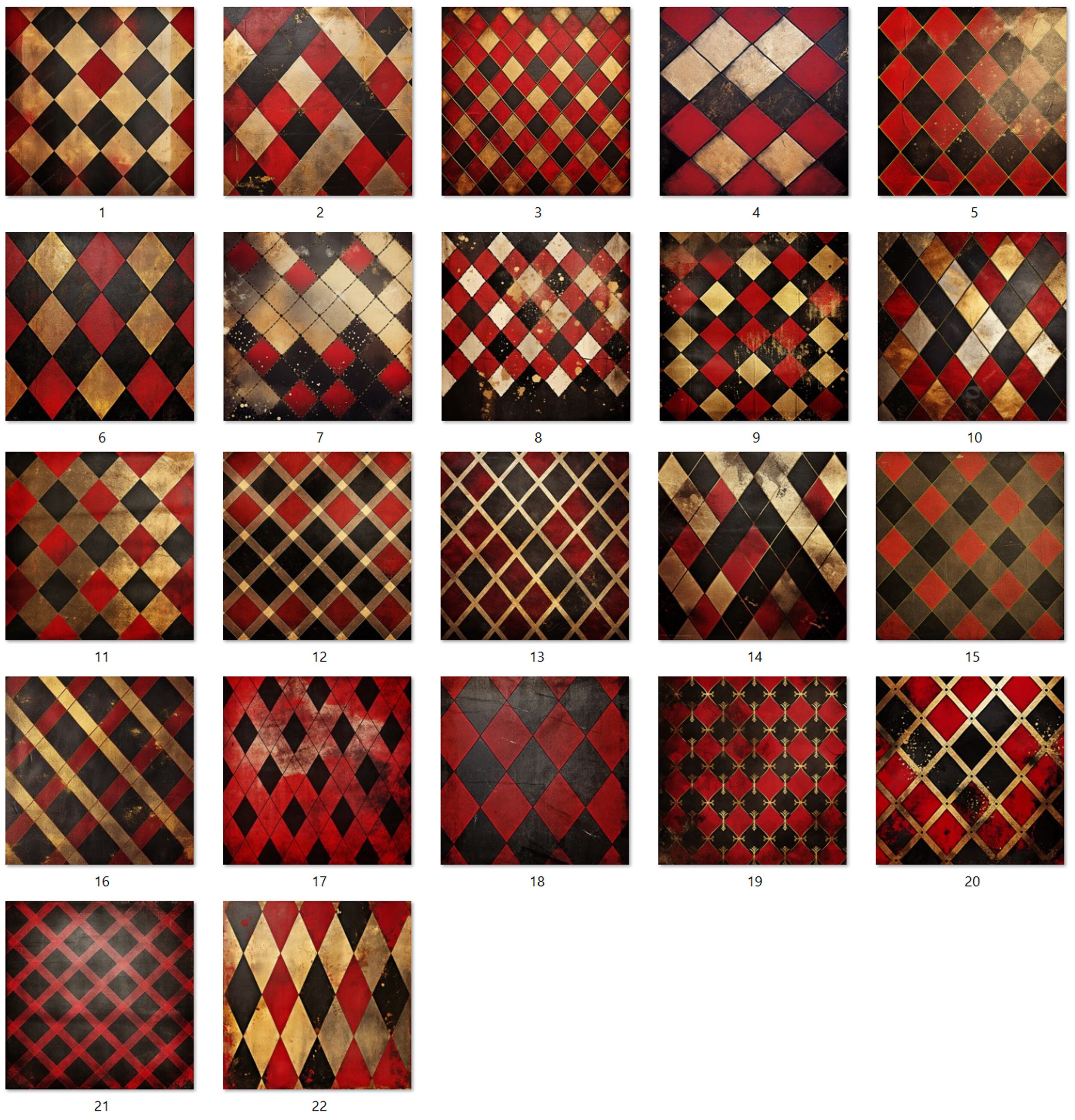 Red and Black Diamond Checkered Patterns - Etsy