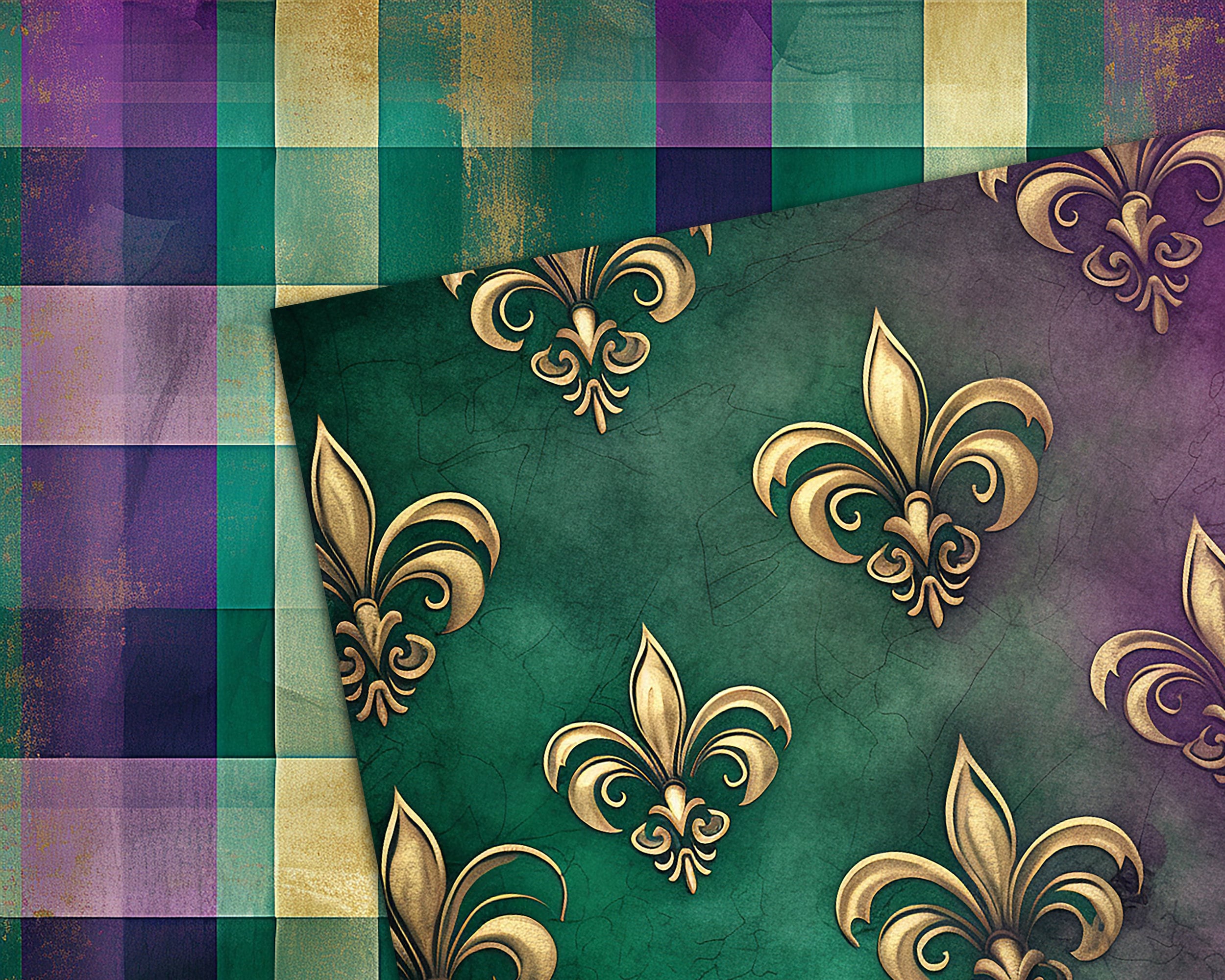 Mardi Gras Digital Papers - Etsy