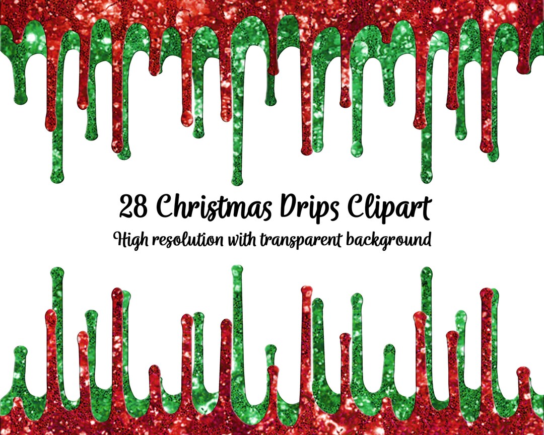 Christmas Drips Overlays Clipart - Etsy