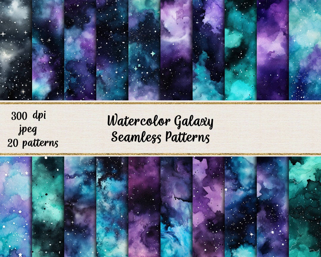 Watercolor Galaxy Seamless Patterns - Etsy