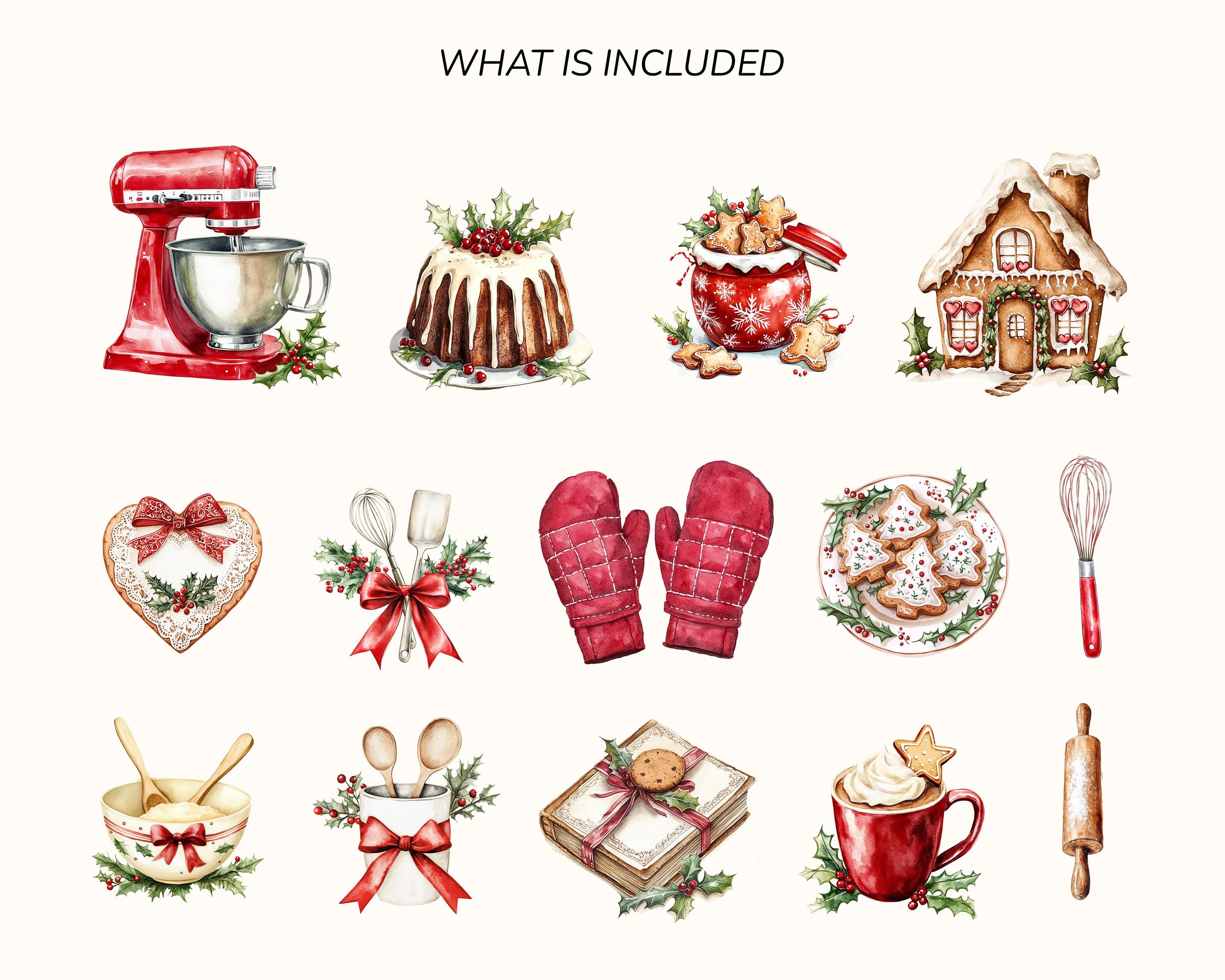 Christmas Baking Clipart: Watercolor Gingerbread Cookies PNG Set ...