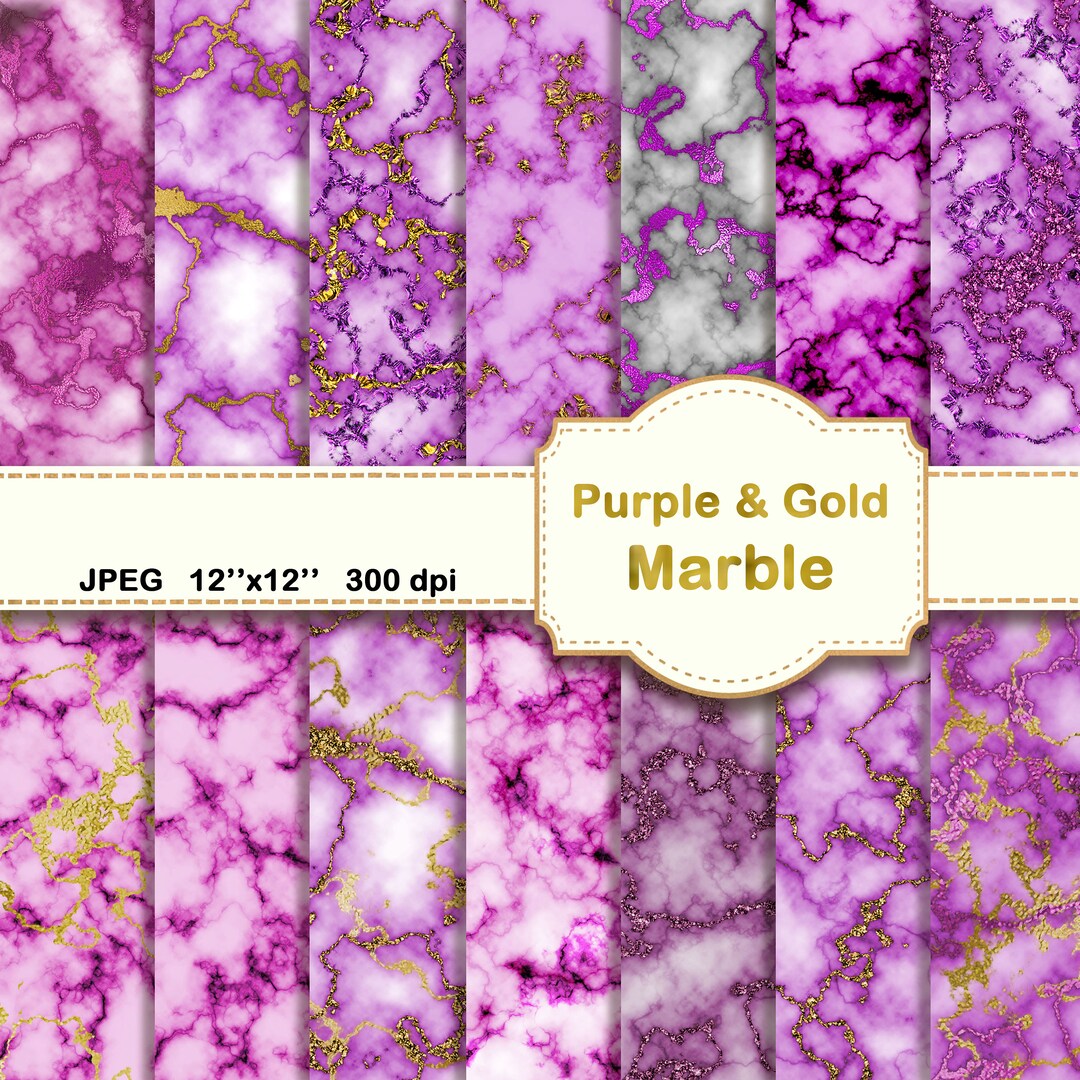 Purple and Gold Marble - Etsy