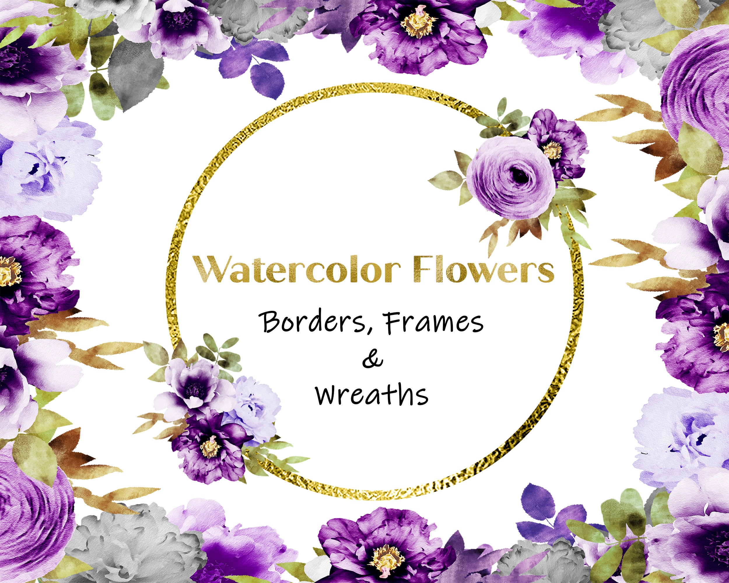 Purple Flower Borders And Frames