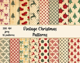 DIGITAL Vintage Christmas Digital Paper Download - Etsy