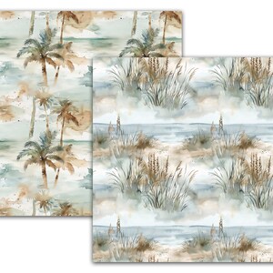 Watercolor Beach Seamless Patterns, Commercial Use - Etsy