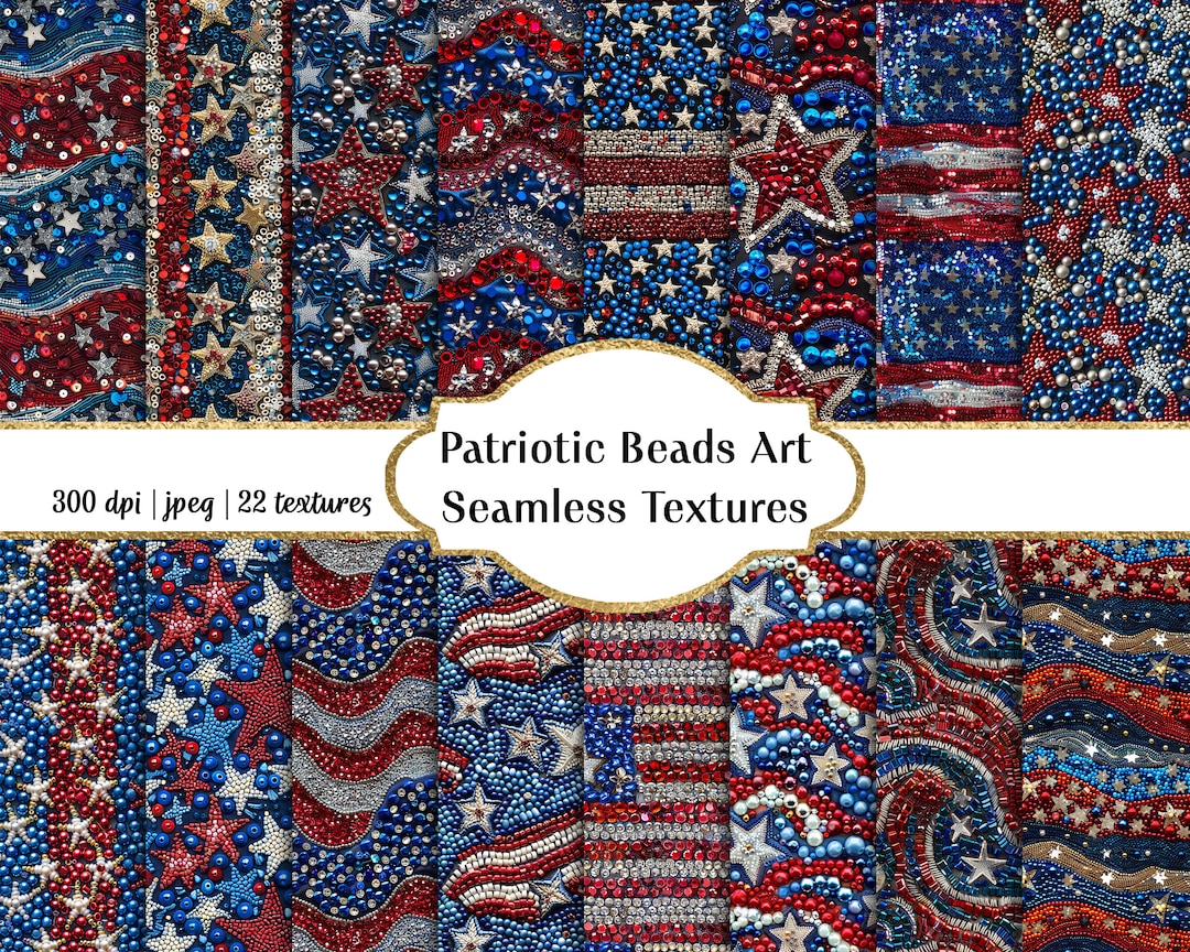 Patriotic Beads Art Seamless Textures, Commercial Use - Etsy