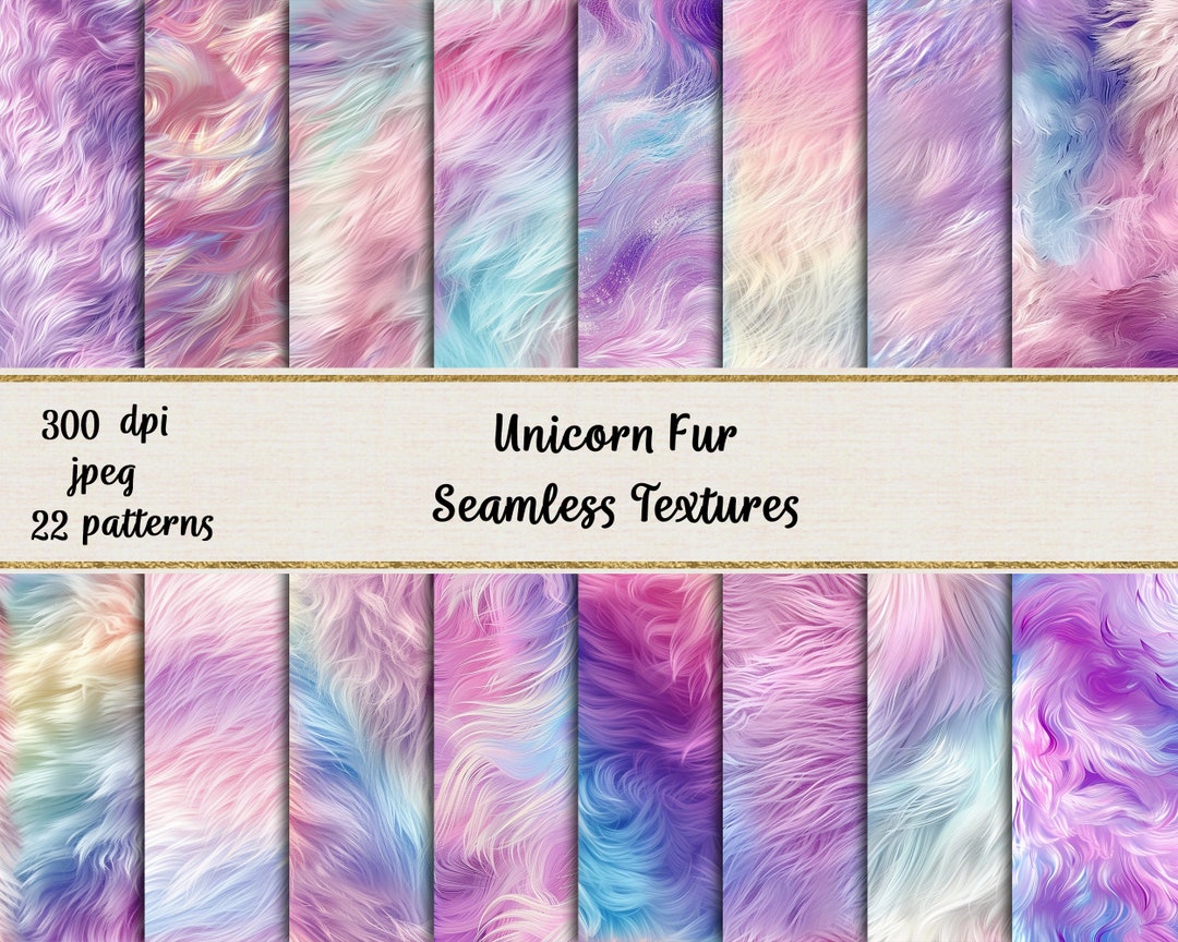 Unicorn Fur Textures, Printable Scrapbook Paper, Seamless Patterns ...