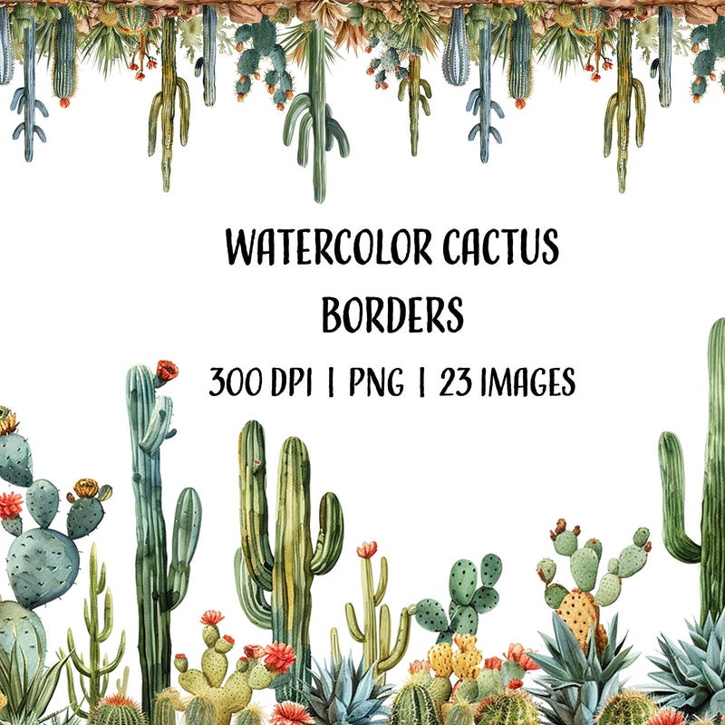 Cactus Border Svg - Etsy