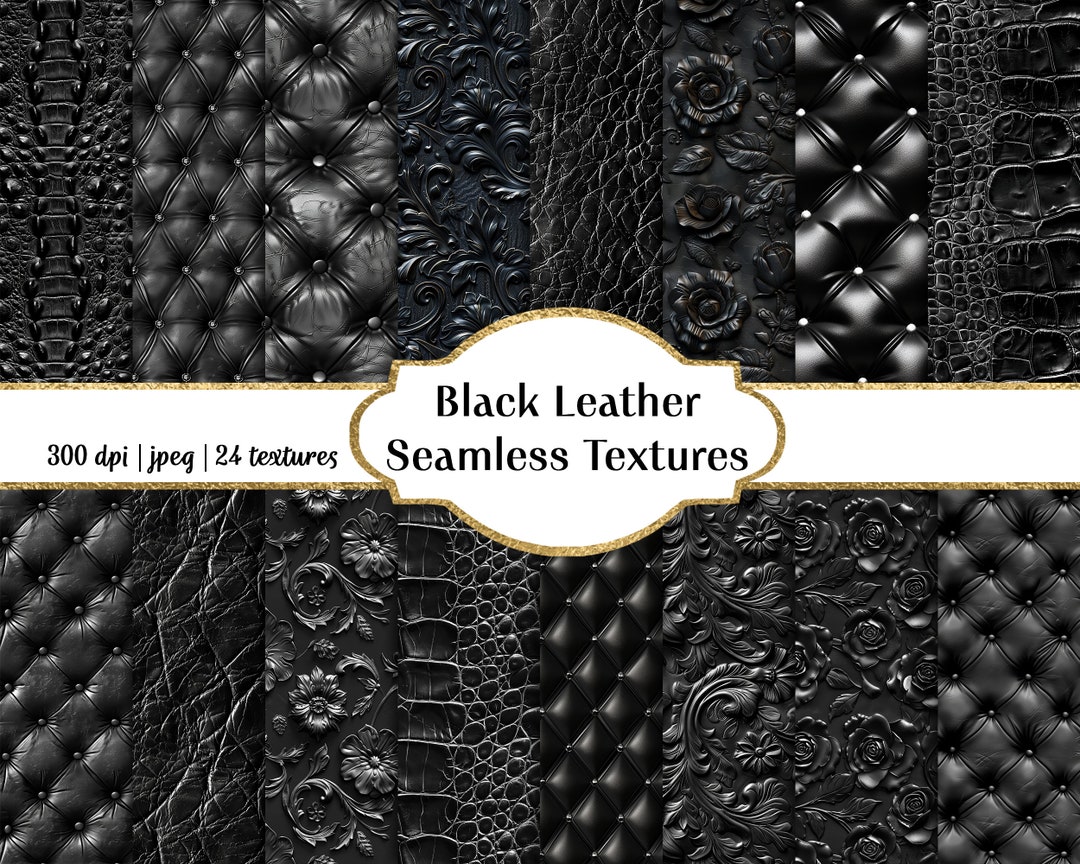 Black Leather Seamless Textures, Commercial Use - Etsy
