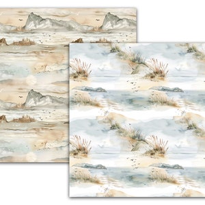 Watercolor Beach Seamless Patterns, Commercial Use - Etsy